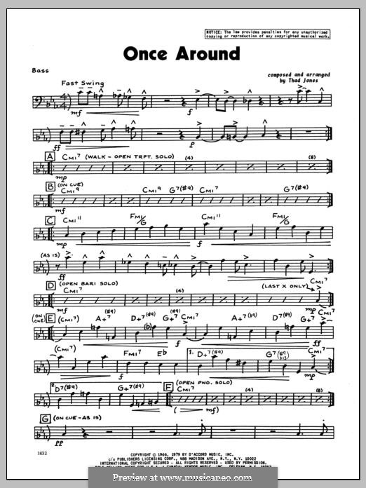 Once Around by T. Jones - sheet music on MusicaNeo