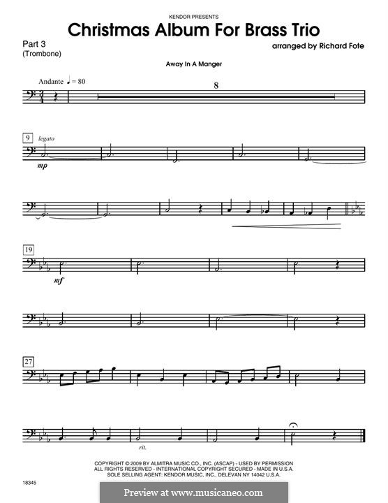 Christmas Album for Brass Trio by folklore - sheet music on MusicaNeo