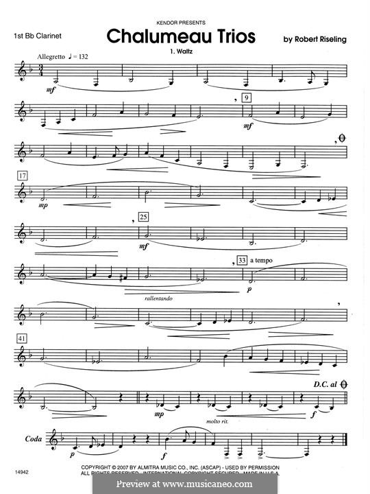 Chalumeau Trios by R. Riseling - sheet music on MusicaNeo