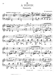A Ninon. Canzonetta by R. Leoncavallo - sheet music on MusicaNeo