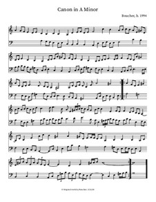 Canon in A minor by M. Boucher - sheet music on MusicaNeo