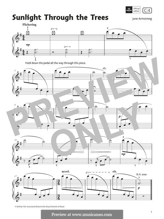 Sunlight Through the Trees by J. Armstrong - sheet music on MusicaNeo