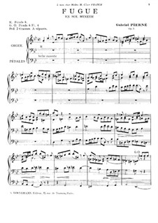 Fugue for Organ, Op.3 by G. Pierné - free download on MusicaNeo