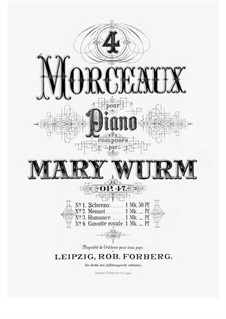 4 Morceaux pour Piano, Op.47 by M. Wurm - sheet music on MusicaNeo