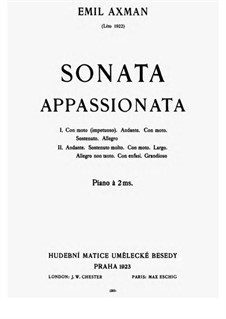 Sonata Appassionata by E. Axman - sheet music on MusicaNeo