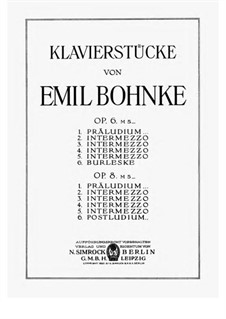 Klavierstücke, Op.6 by E. Bohnke - sheet music on MusicaNeo