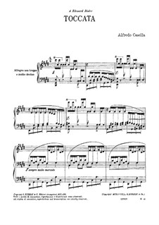 Toccata, Op.6 by A. Casella - sheet music on MusicaNeo