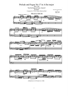 Prelude and Fugue No.17 in A Flat Major, BWV 886 (The Well-Tempered ...