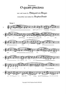 O quam preciosa by H.v. Bingen - sheet music on MusicaNeo