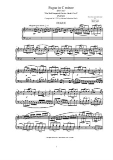 Prelude and Fugue No.2 in C Minor, BWV 847 (The Well-Tempered Clavier ...