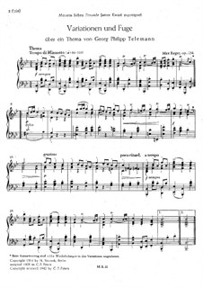 Variations and Fugue on Theme by G. Telemann, Op.134 by M. Reger on ...