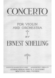 Concerto for Violin and Orchestra in B Major by E. Schelling on MusicaNeo