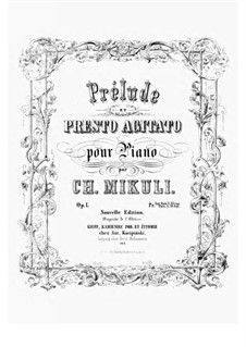 Prélude et Presto Agitato, Op.1 by C. Mikuli - sheet music on MusicaNeo