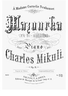 Mazurka, Op.11 by C. Mikuli - sheet music on MusicaNeo