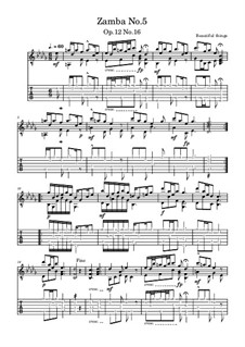 Zamba No.5, Op.12 No.16 by F. Martínez Secco - sheet music on MusicaNeo