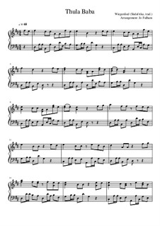 Thula Baba by Unknown (works before 1850) - sheet music on MusicaNeo