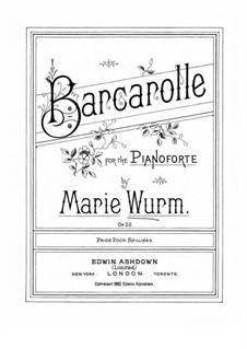 Barcarolle, Op.22 by M. Wurm - sheet music on MusicaNeo