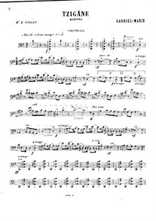 Tzigane for Cello (or Violin) and Piano by J. Gabriel-Marie on MusicaNeo