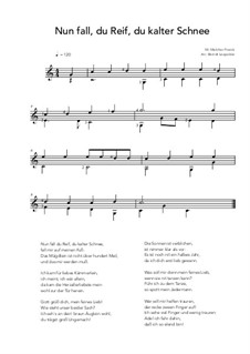 Nun fall, du Reif, du kalter Schnee by M. Franck - sheet music on MusicaNeo