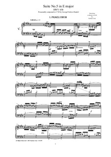 Suite No.5 in E Major, HWV 430 (Suite de pièce. Volume I) by G.F ...