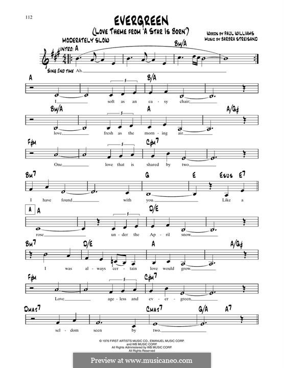 Evergreen (Love Theme from A Star Is Born) by B. Streisand on MusicaNeo