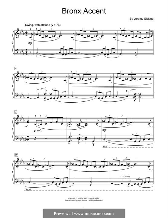 Bronx Accent by J. Siskind - sheet music on MusicaNeo
