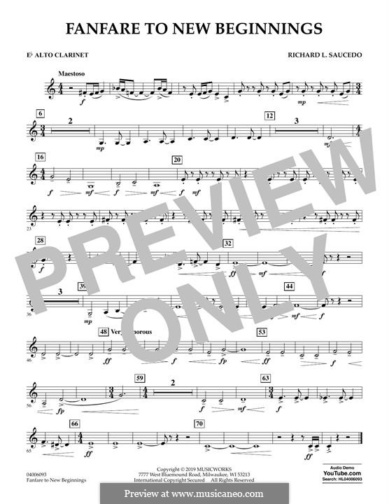 Fanfare for New Beginnings by R.L. Saucedo - sheet music on MusicaNeo