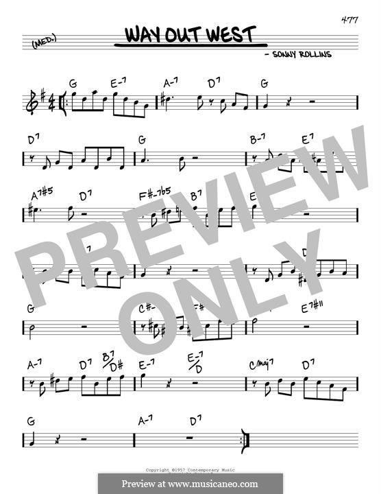 Way Out West by S. Rollins - sheet music on MusicaNeo
