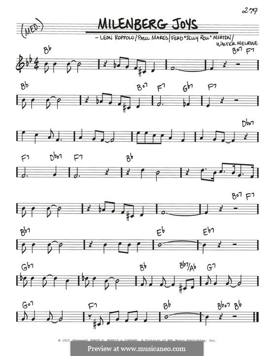 Milenberg Joys by J.R. Morton, W. Melrose, L. Roppolo on MusicaNeo