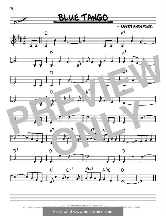 Blue Tango (Bill Black's Combo) by L. Anderson - sheet music on MusicaNeo