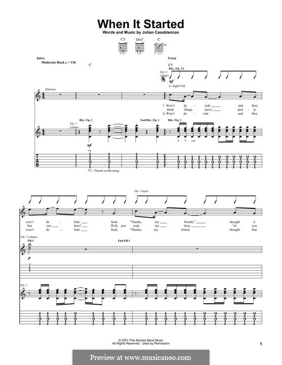 When It Started The Strokes By J Casablancas Sheet Music On MusicaNeo when-it-started-the-strokes-by-j-casablancas-sheet-music-on-musicaneo