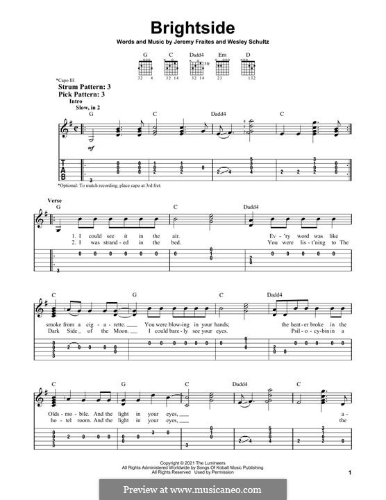 Brightside (The Lumineers) by J. Fraites, W. Schultz on MusicaNeo