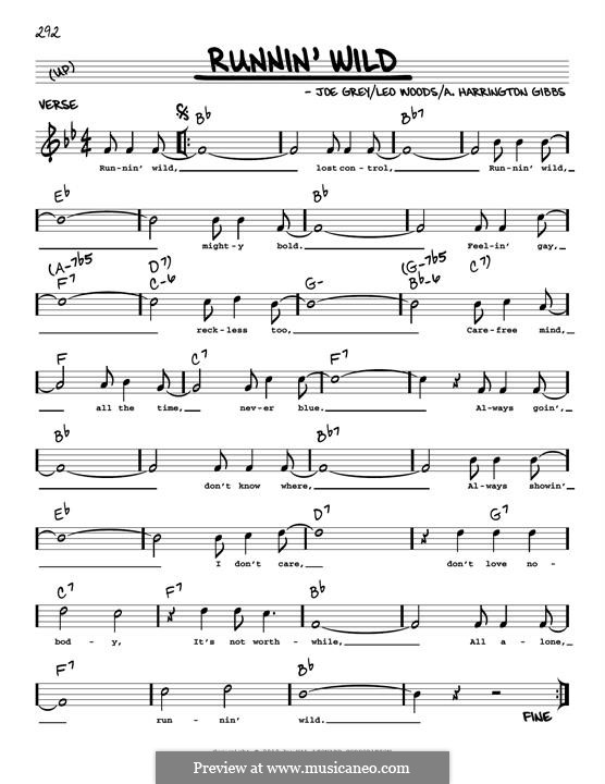 Runnin' Wild by A.H. Gibbs, L. Woods - sheet music on MusicaNeo