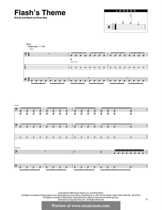 Flash (Queen) by B. May - sheet music on MusicaNeo