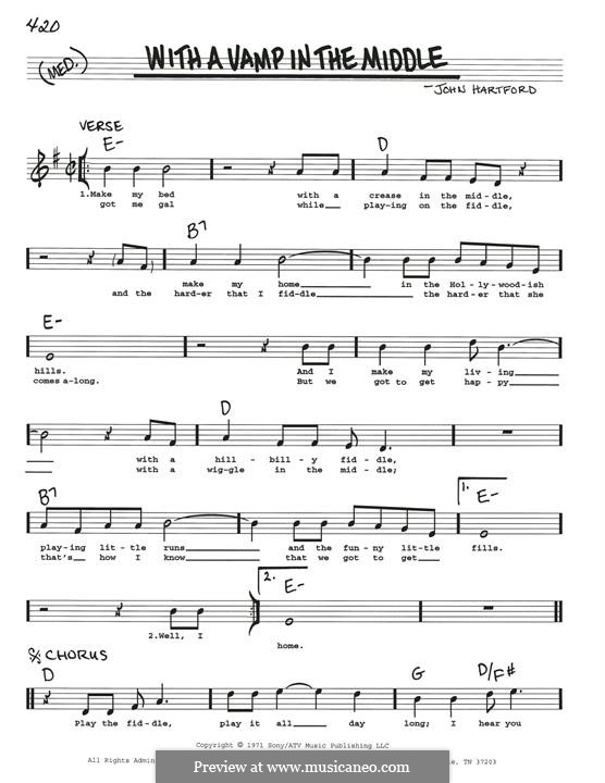 With A Vamp In The Middle by J. Hartford - sheet music on MusicaNeo