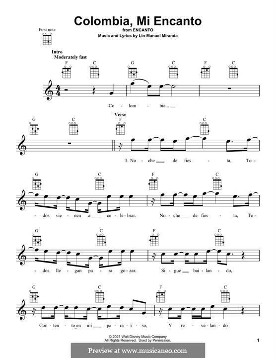 Colombia, Mi Encanto (from Encanto) by L. Miranda on MusicaNeo