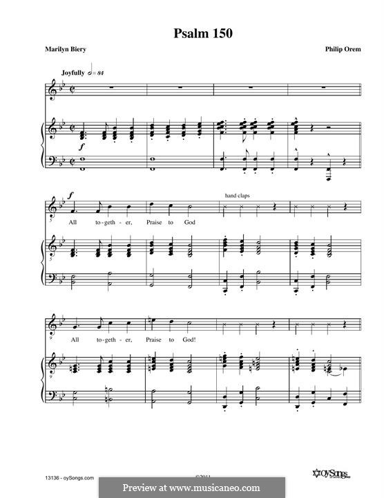 Psalm 150 by P. Orem - sheet music on MusicaNeo