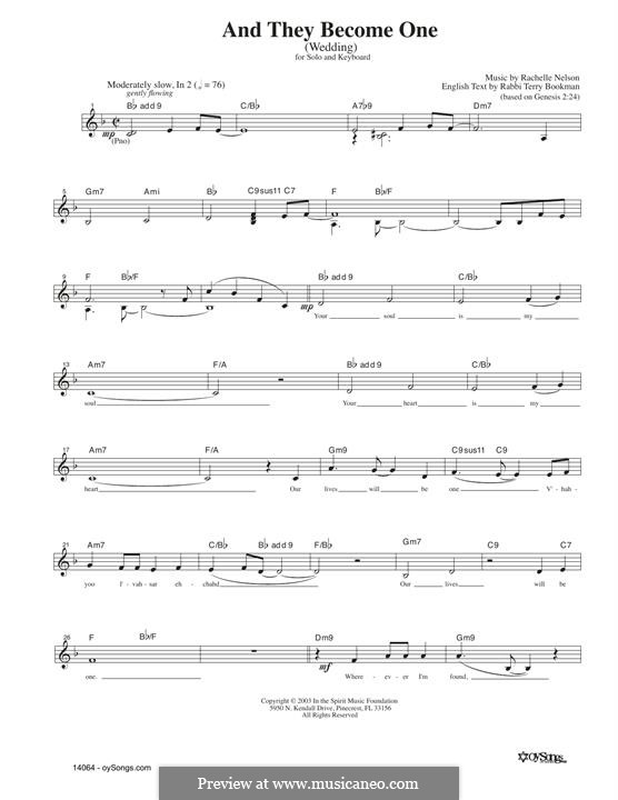 And They Become One by R. Nelson - sheet music on MusicaNeo