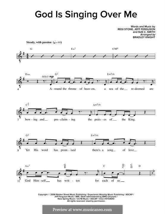 God Is Singing Over Me by J. Ferguson - sheet music on MusicaNeo