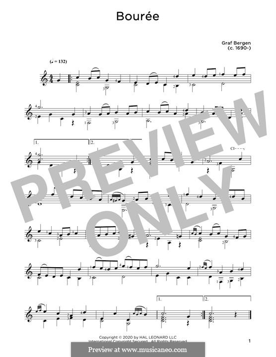 Bouree by G. Bergen - sheet music on MusicaNeo