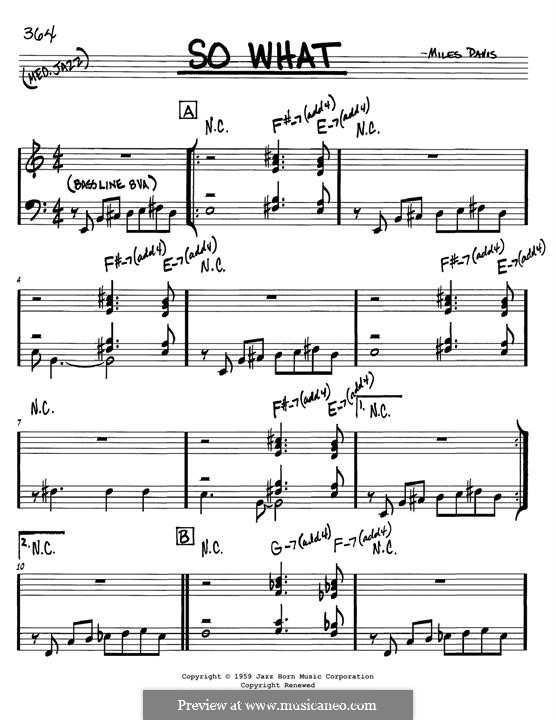So What by M. Davis - sheet music on MusicaNeo