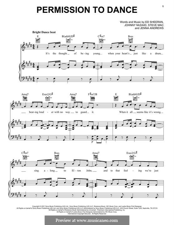 Permission To Dance (BTS) by Steve Mac - sheet music on MusicaNeo