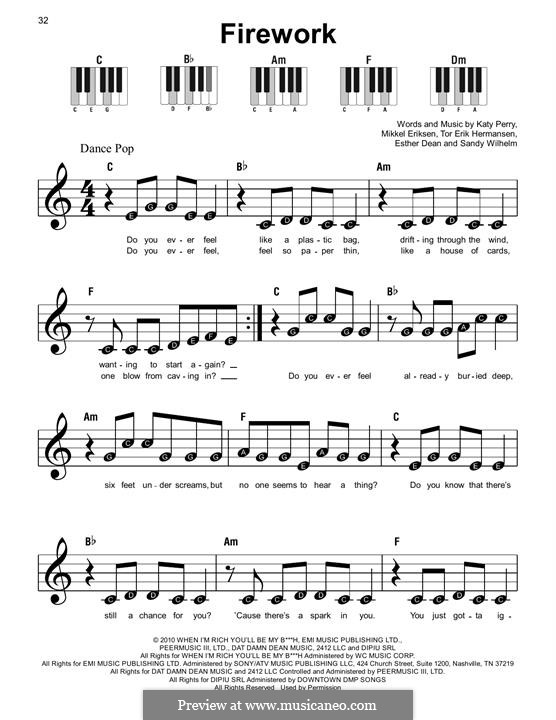 Instrumental version (Firework) by E. Dean, K. Perry, M.S. Eriksen, S ...