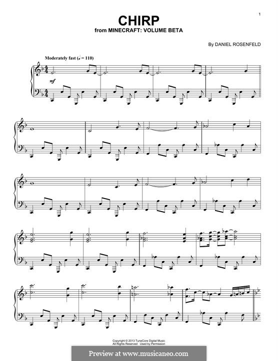Chirp (from Minecraft) (C418) by D. Rosenfeld - sheet music on MusicaNeo