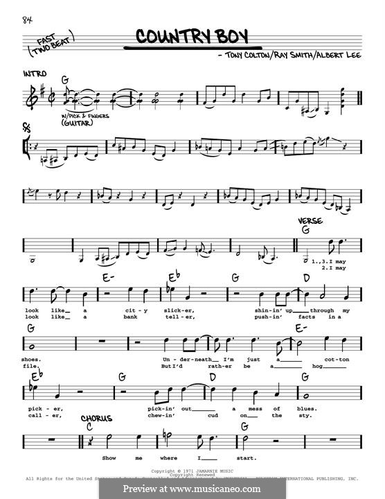 Country Boy (Ricky Skaggs) by A. Lee, R. Smith, T. Colton on MusicaNeo