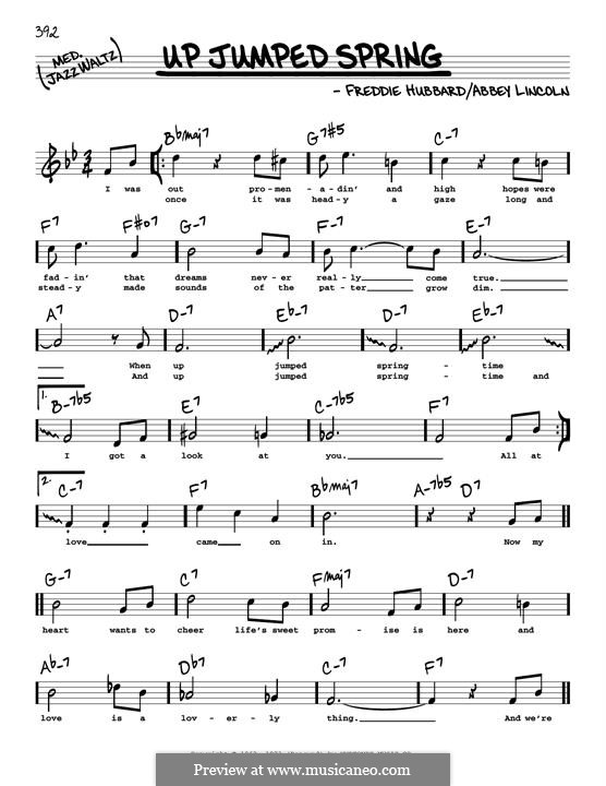 Up Jumped Spring by F. Hubbard - sheet music on MusicaNeo