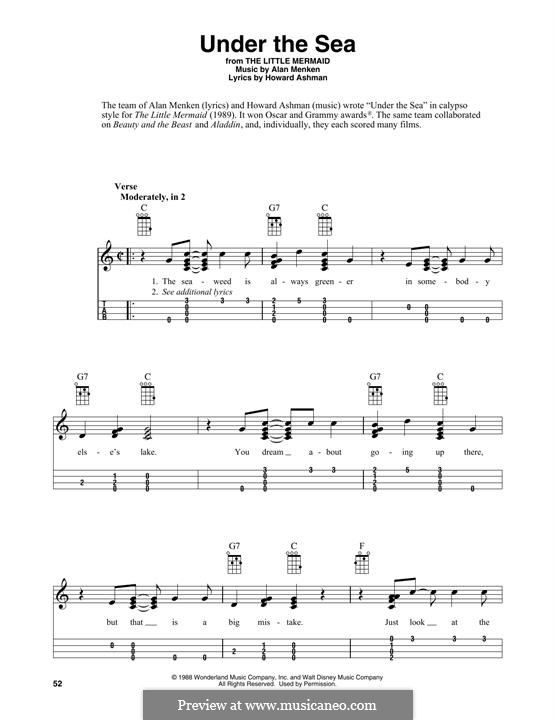 Under the Sea (from The Little Mermaid) by A. Menken on MusicaNeo
