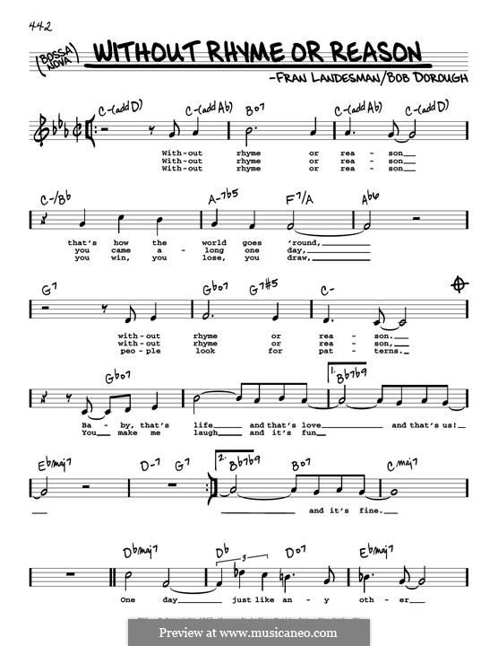 Without Rhyme Or Reason by B. Dorough - sheet music on MusicaNeo