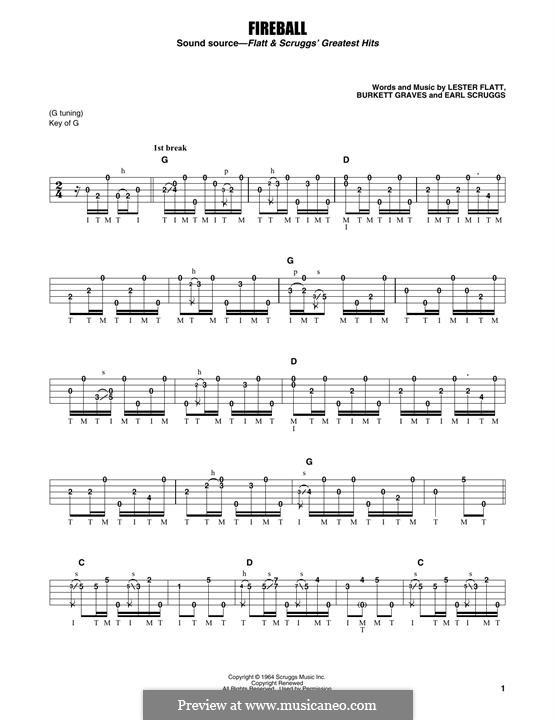 Fireball by E. Scruggs - sheet music on MusicaNeo