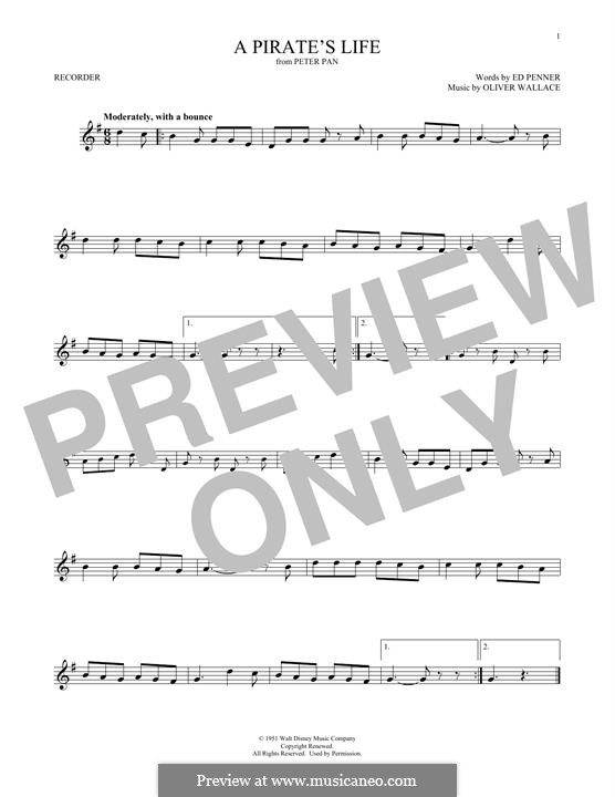 A Pirate's Life by O. Wallace - sheet music on MusicaNeo